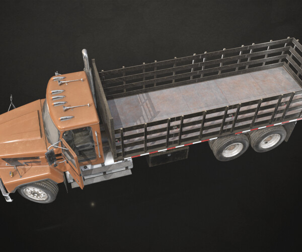 ArtStation - Classic Flatbed Truck - Low Poly | Game Assets