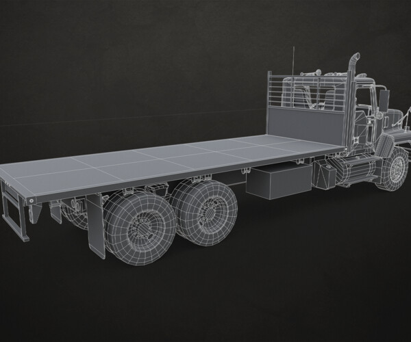 ArtStation - Classic Flatbed Truck - Low Poly | Game Assets