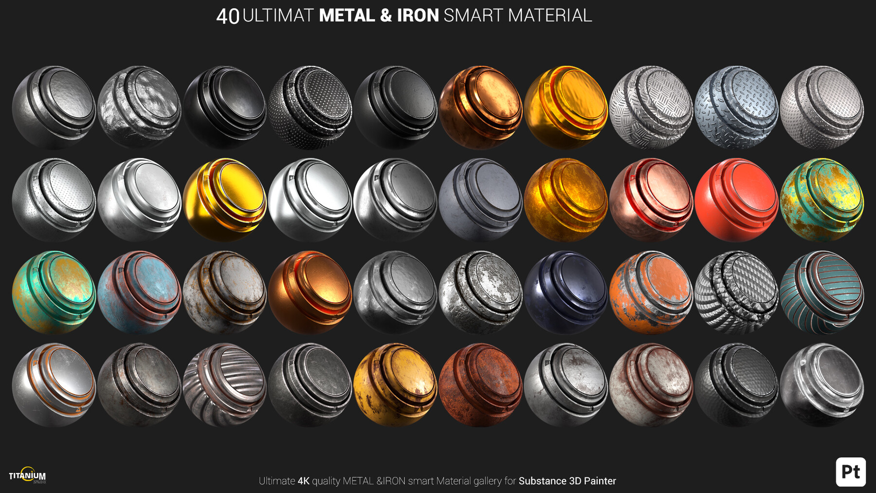 ArtStation - Ultimate Metal & Iron Smart Material + 4K PBR Textures ...