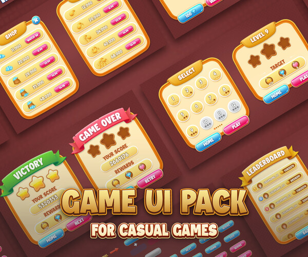 ArtStation - The Soft Style Game UI Kit: A Must-Have for Any Casual or ...