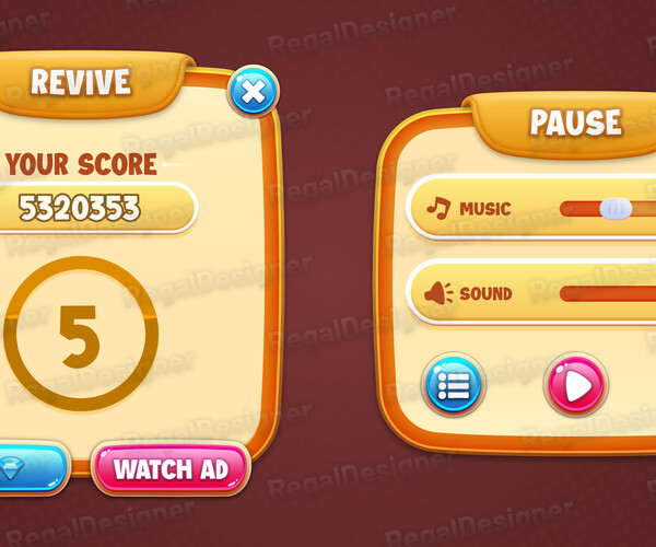 ArtStation - The Soft Style Game UI Kit: A Must-Have for Any Casual or Puzzle Game | Game Assets