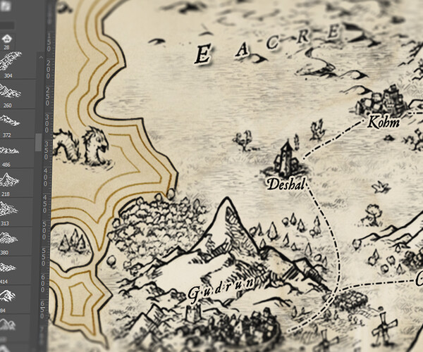 ArtStation - Fantasy Cartography Extended Brush Pack | Brushes