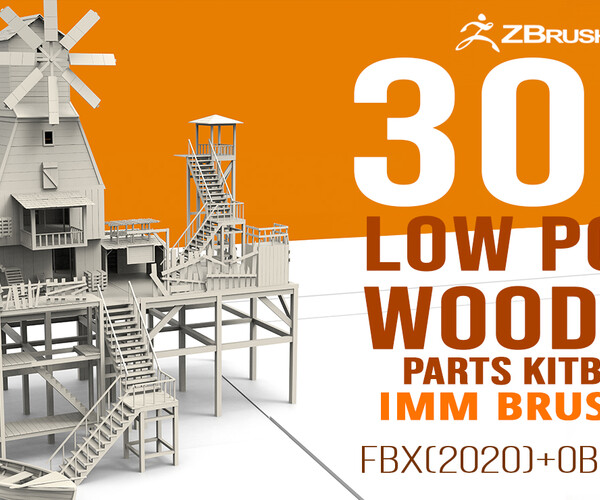 ArtStation - 300 Low-poly wooden shed, house, farm or cabin parts and ...
