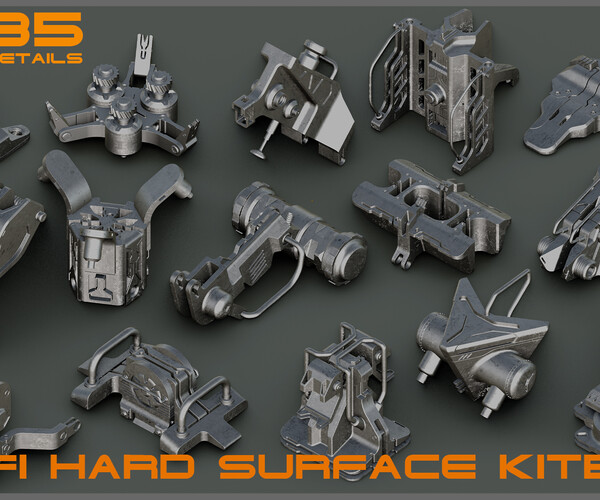 ArtStation - Sci-Fi Hard Surface KITBASH 35 DETAILS | Resources