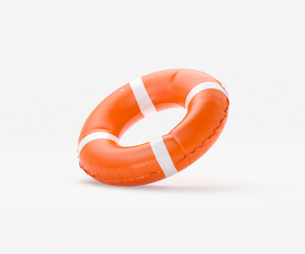 ArtStation - Inflatable Swim Ring - orange round lifebuoy | Resources