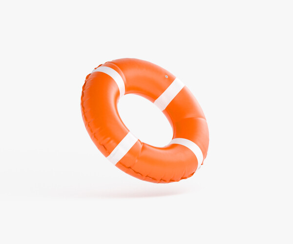 ArtStation - Inflatable Swim Ring - orange round lifebuoy | Resources