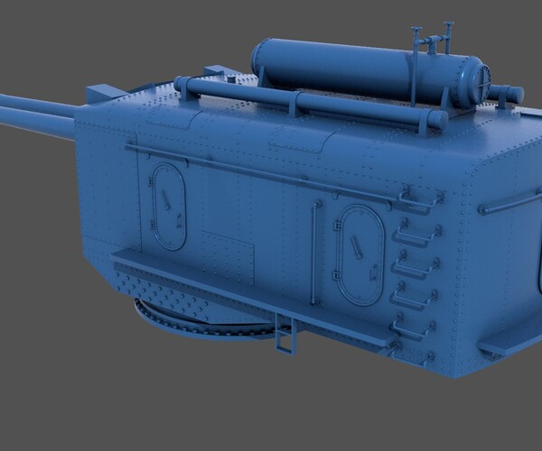 ArtStation - US 6inch-53cal twin turret - 3D PRINTING | Resources