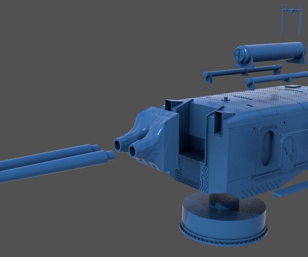 ArtStation - US 6inch-53cal twin turret - 3D PRINTING | Resources