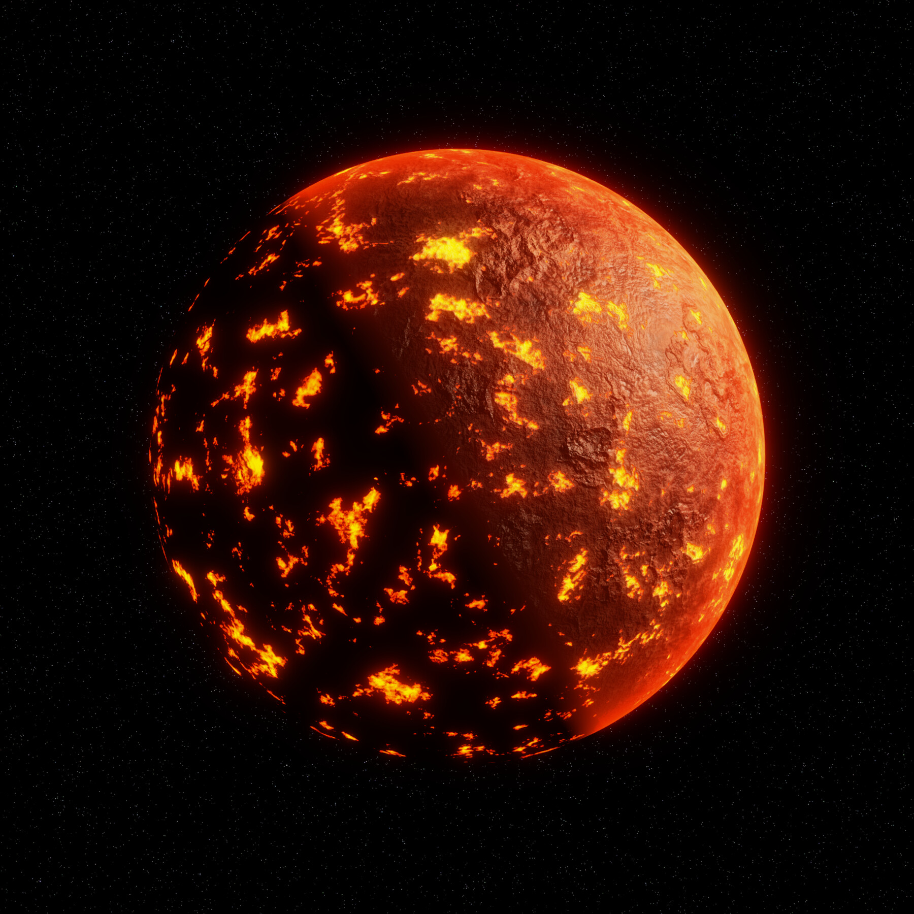 ArtStation - Lava Planet Low-poly 3D model | Resources