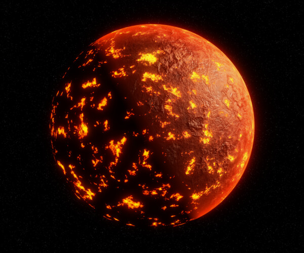ArtStation - Lava Planet Low-poly 3D model | Resources