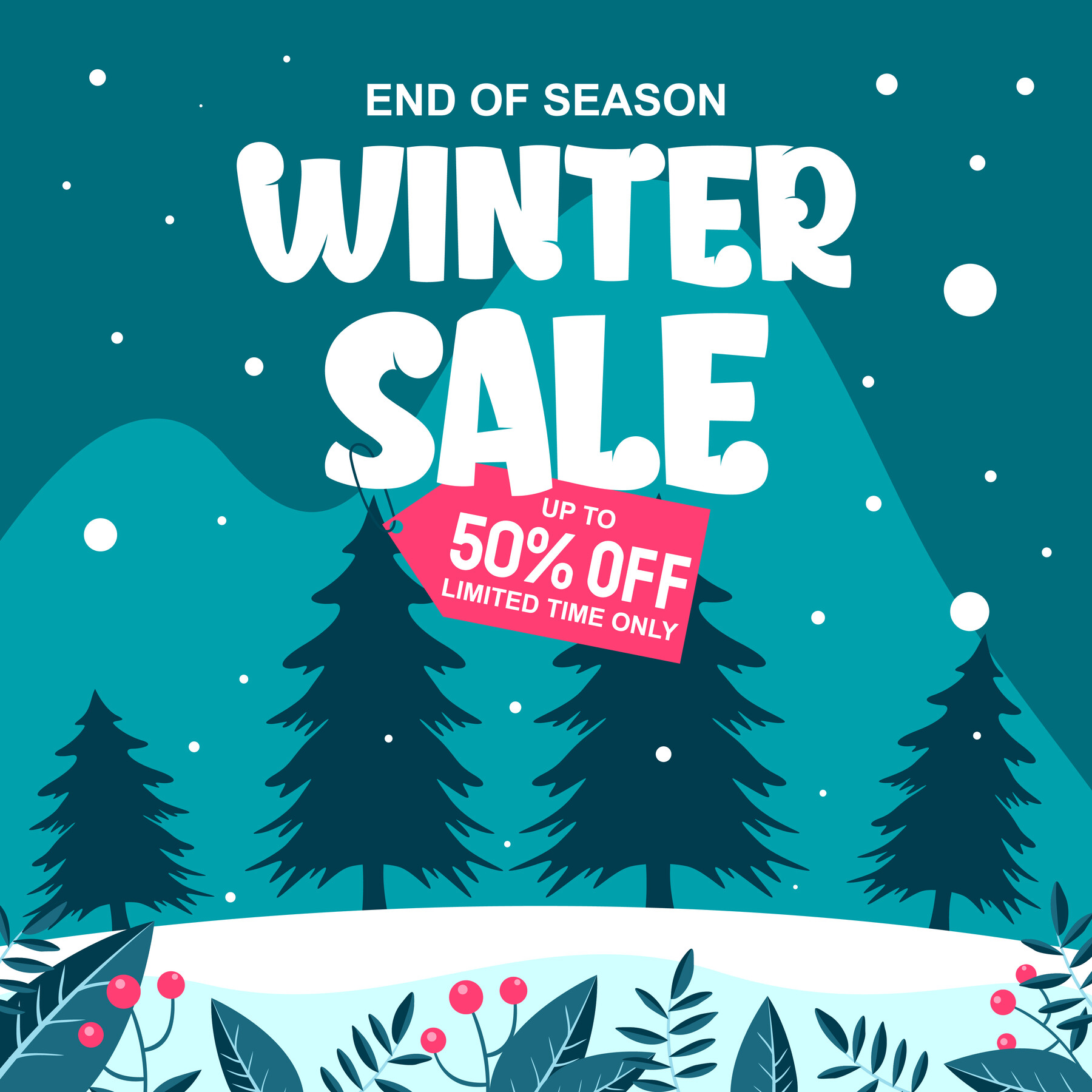 ArtStation - Winter sale. EPS Template File | Artworks