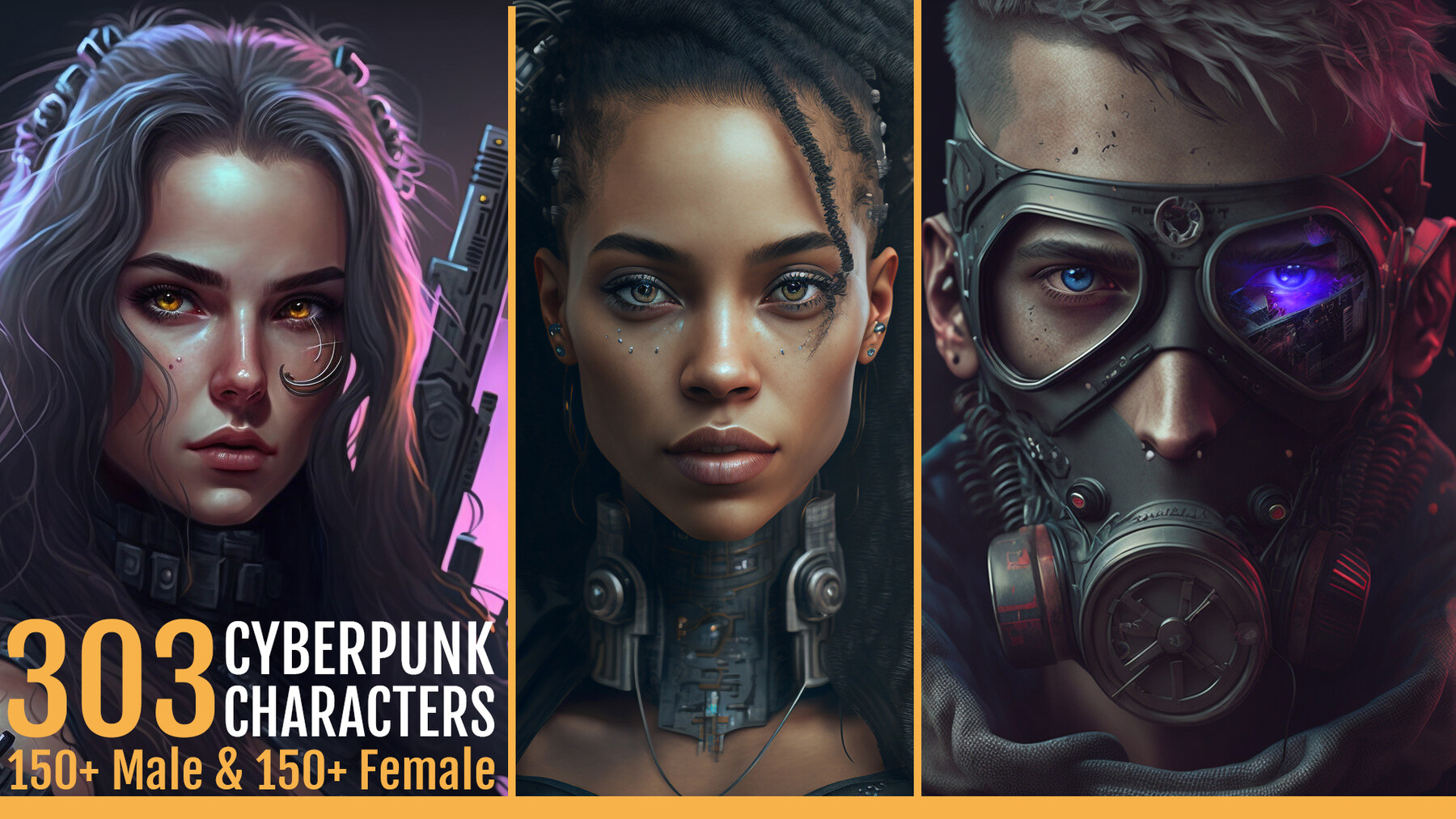 ArtStation - 303 Cyberpunk Character Portraits | Artworks