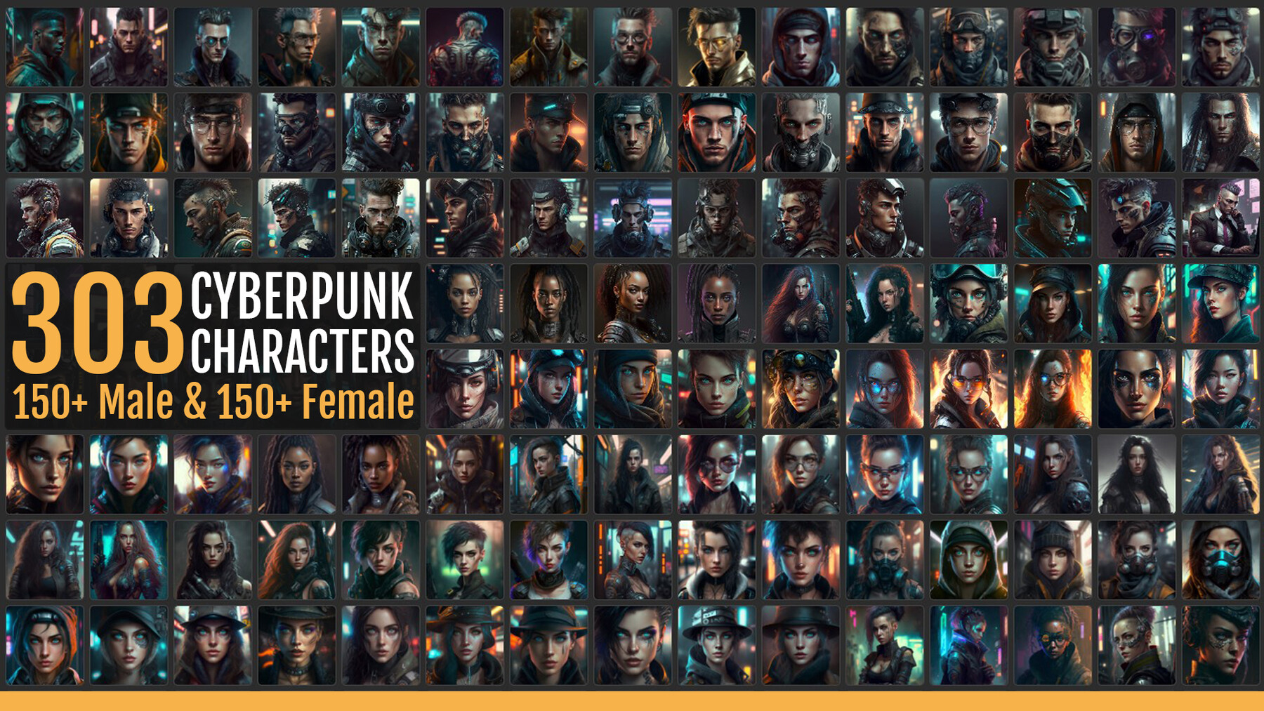 ArtStation - 303 Cyberpunk Character Portraits | Artworks
