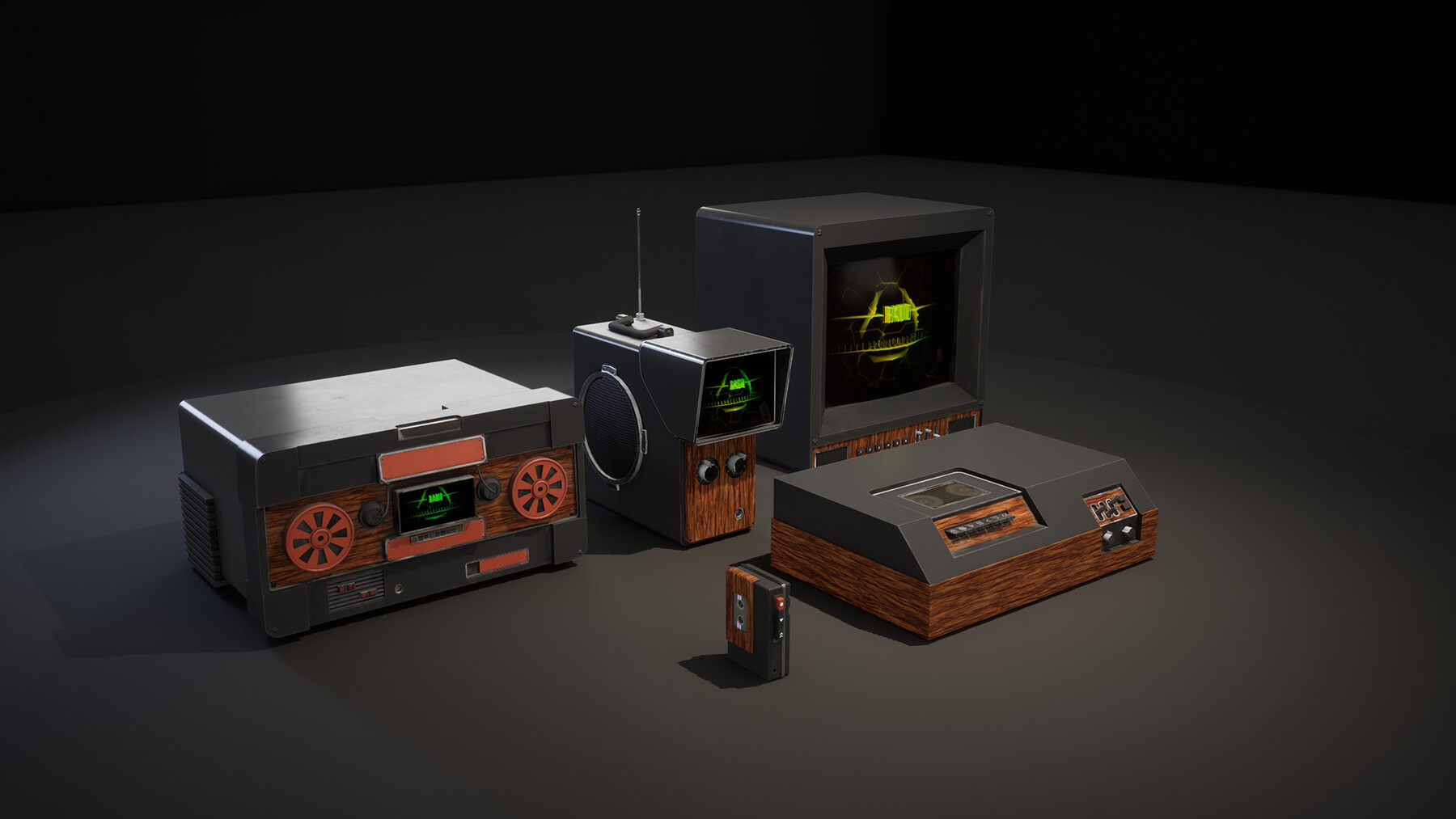 ArtStation - 15 Retro Tech Props with Hologram Material (FBX and UE4/5 ...