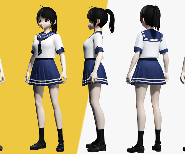 ArtStation - VRM girl Asian Woman RealTime japanese korean Female 3D ...