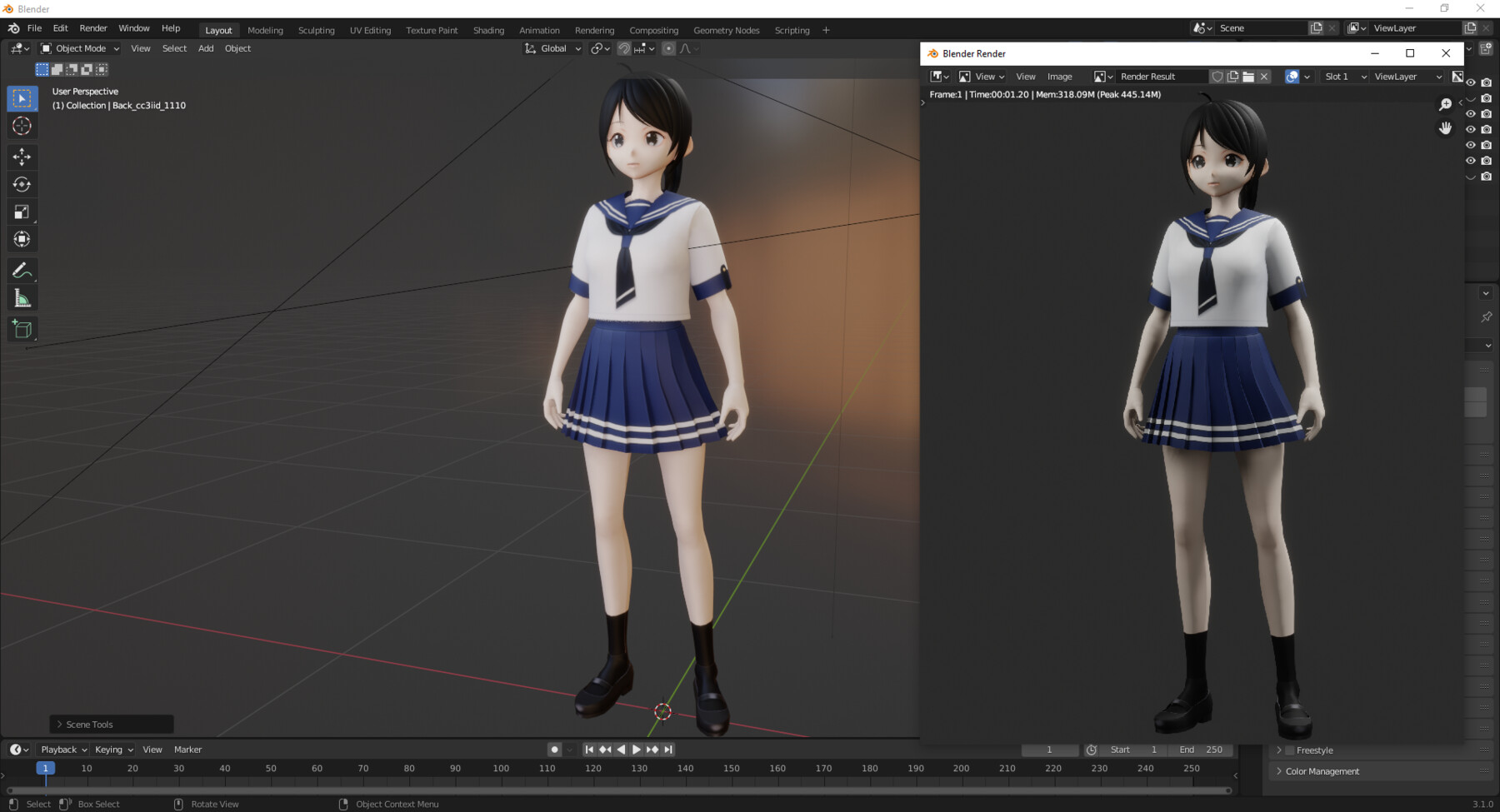 ArtStation - VRM girl Asian Woman RealTime japanese korean Female 3D VRCHAT Low-poly 3D model ...