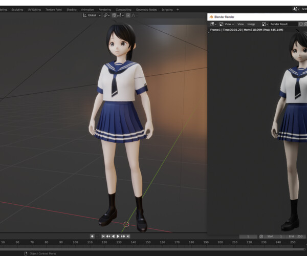 ArtStation - VRM girl Asian Woman RealTime japanese korean Female 3D ...