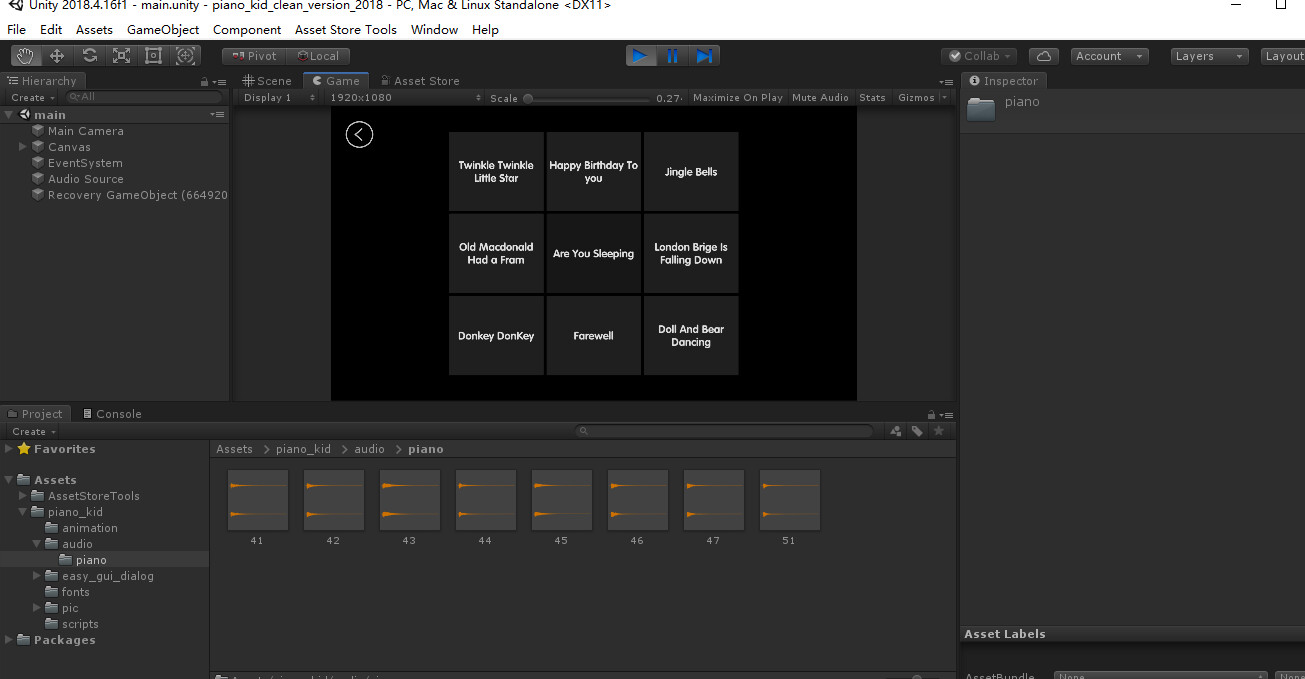 ArtStation - Unity Game Template - Piano Game | Game Assets