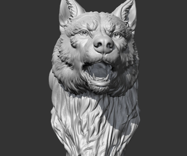 ArtStation - Wolf Head AM02 3D print model | Resources
