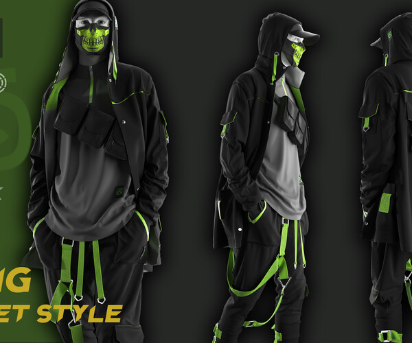 ArtStation - Men's Street Wear No.1/Gang Style - Marvelous/CLO/3DsMax ...