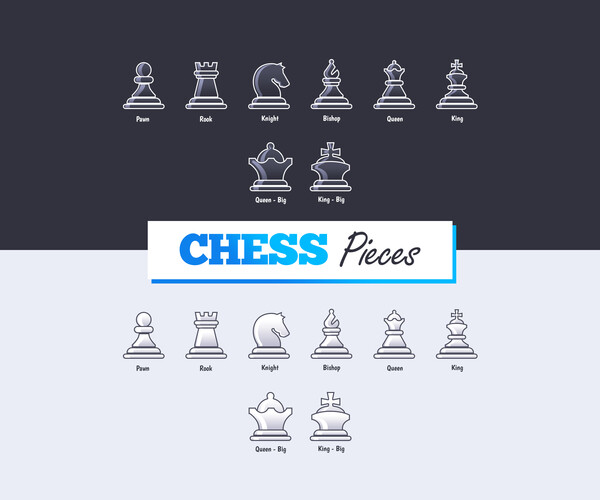 ArtStation - Chess Pieces 2D - Black & White | Game Assets