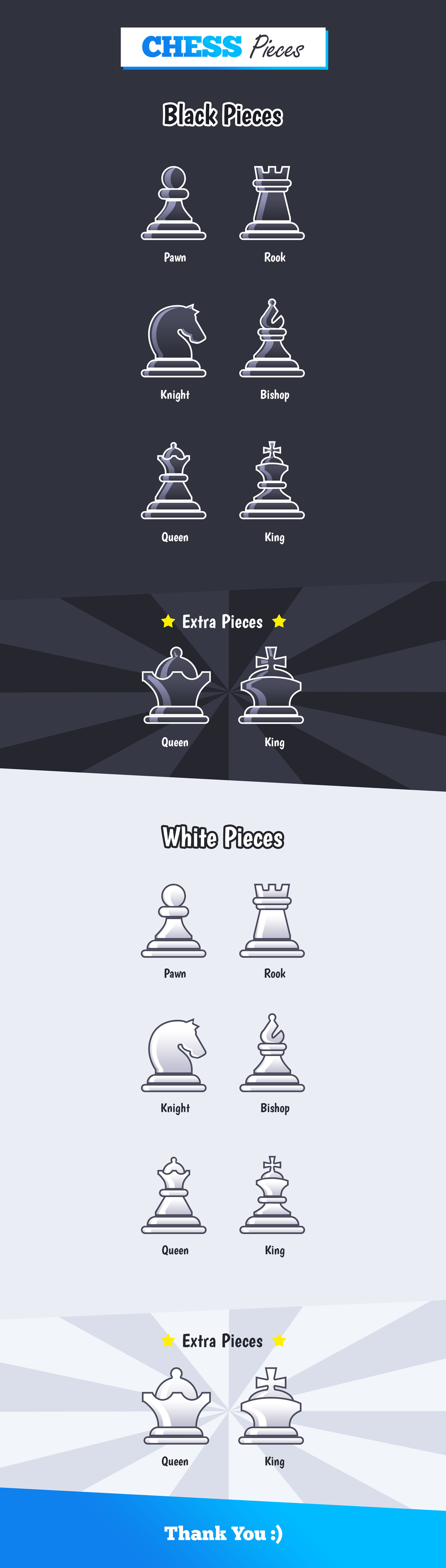 ArtStation - Chess Pieces 2D - Black & White | Game Assets