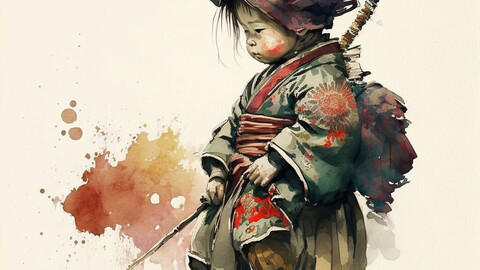 ArtStation - Little Samurai Abstract Art | Artworks