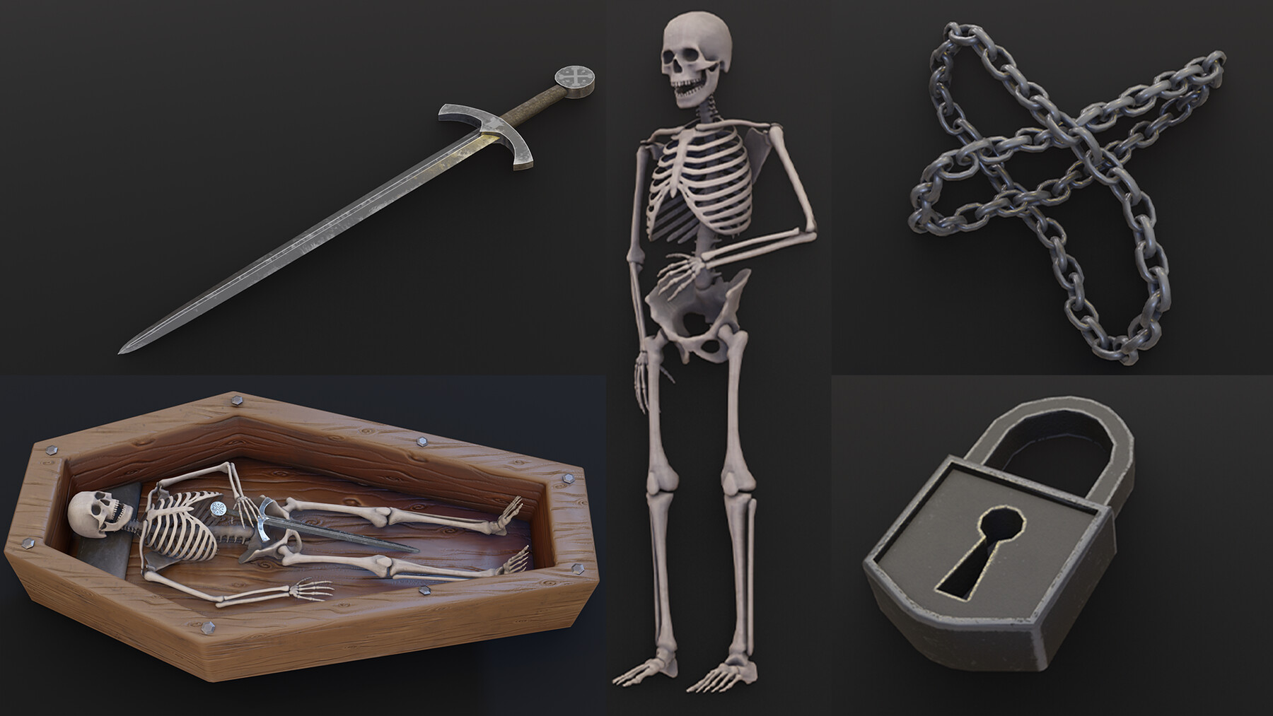 ArtStation - Coffin / skeleton | Game Assets