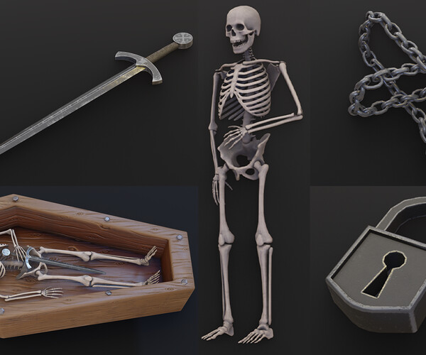 ArtStation - Coffin / skeleton | Game Assets