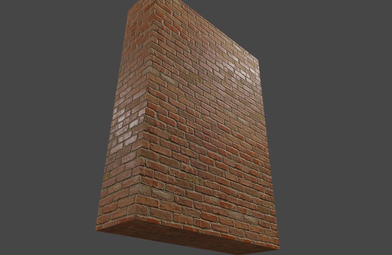 ArtStation - Brick Wall - Normal Map Texture - Muro Low-poly 3D model ...