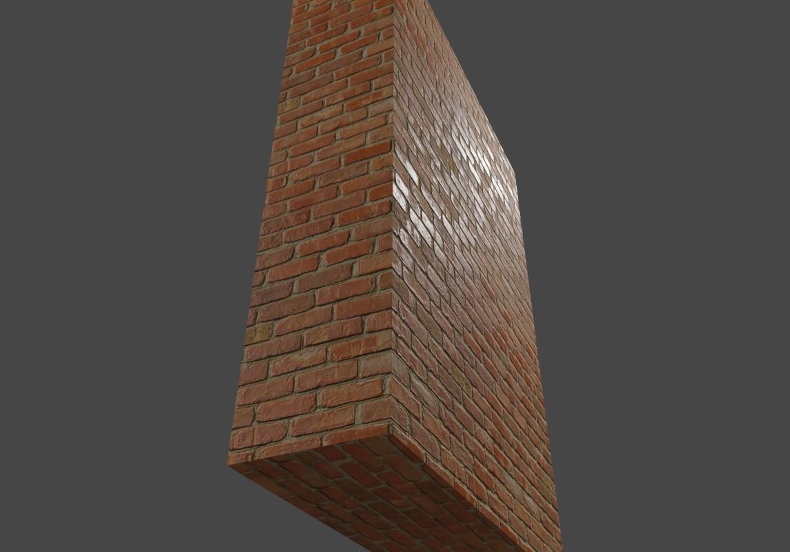 ArtStation - Brick Wall - Normal Map Texture - Muro Low-poly 3D model ...