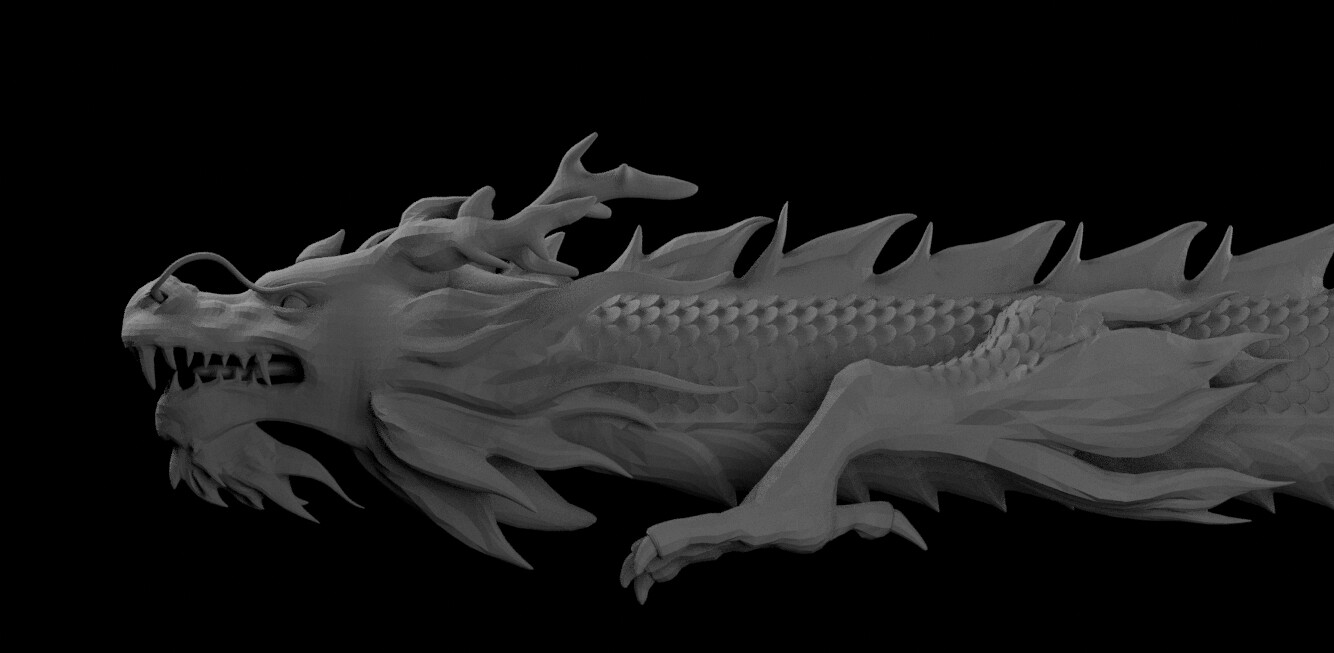 ArtStation - Low mesh Asian Dragon model | Game Assets