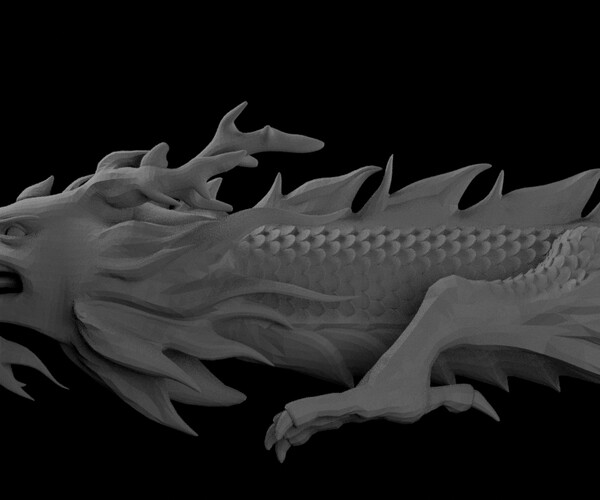 ArtStation - Low mesh Asian Dragon model | Game Assets