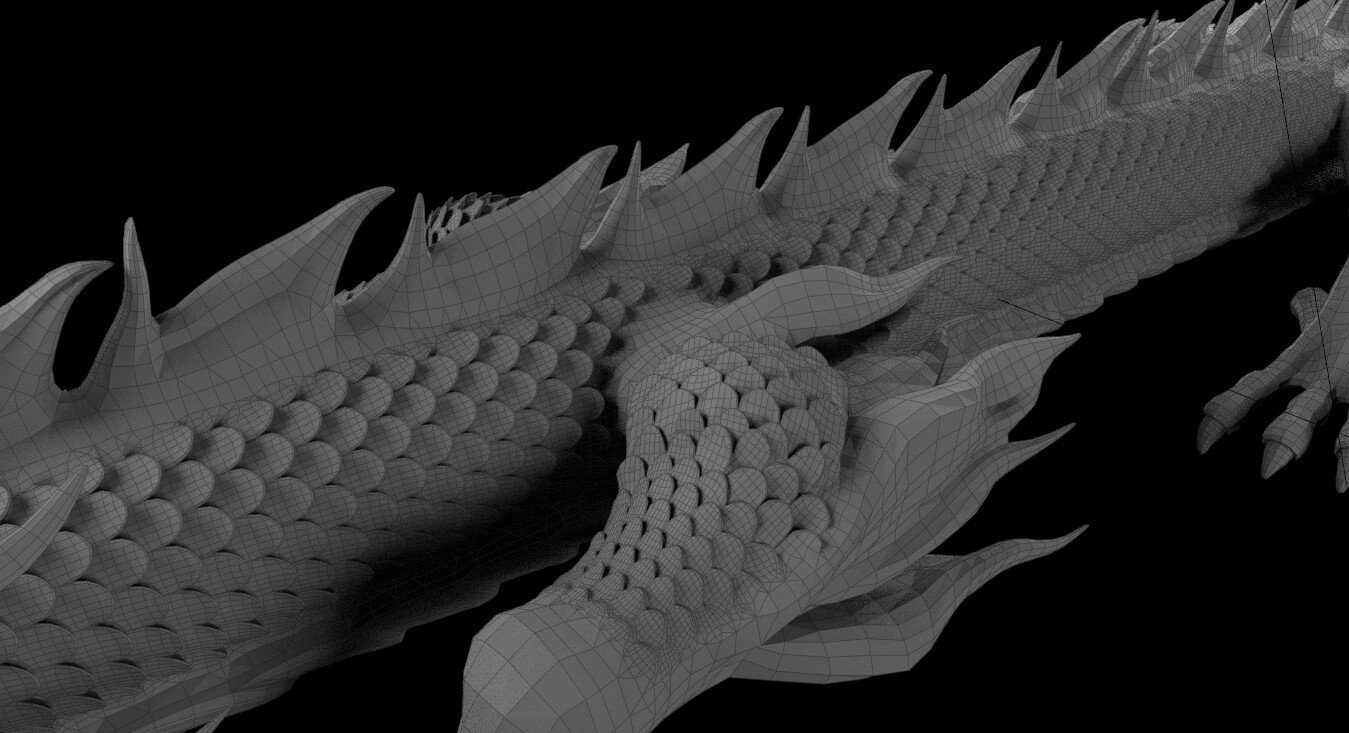 ArtStation - Low mesh Asian Dragon model | Game Assets