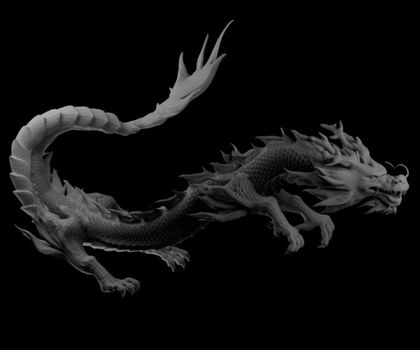 ArtStation - Low mesh Asian Dragon model | Game Assets