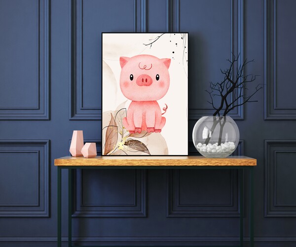 ArtStation - Little Pink Pig Art Print | Artworks