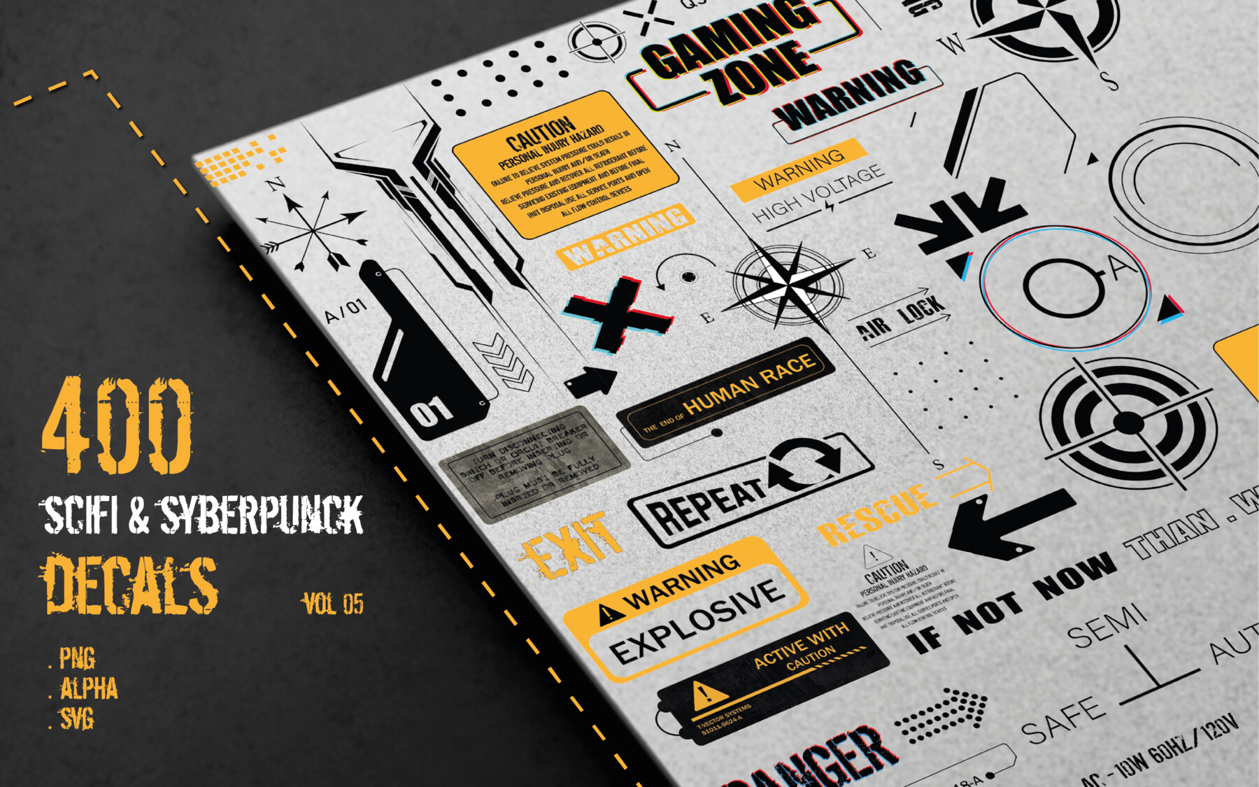 ArtStation - 400 + Sci-fi Graphics and CyberPunk decals Bundle / VOL 05 ...