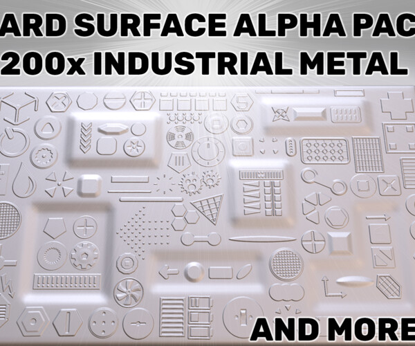 ArtStation - Hard Surface Alphas - 200x Industrial | Brushes