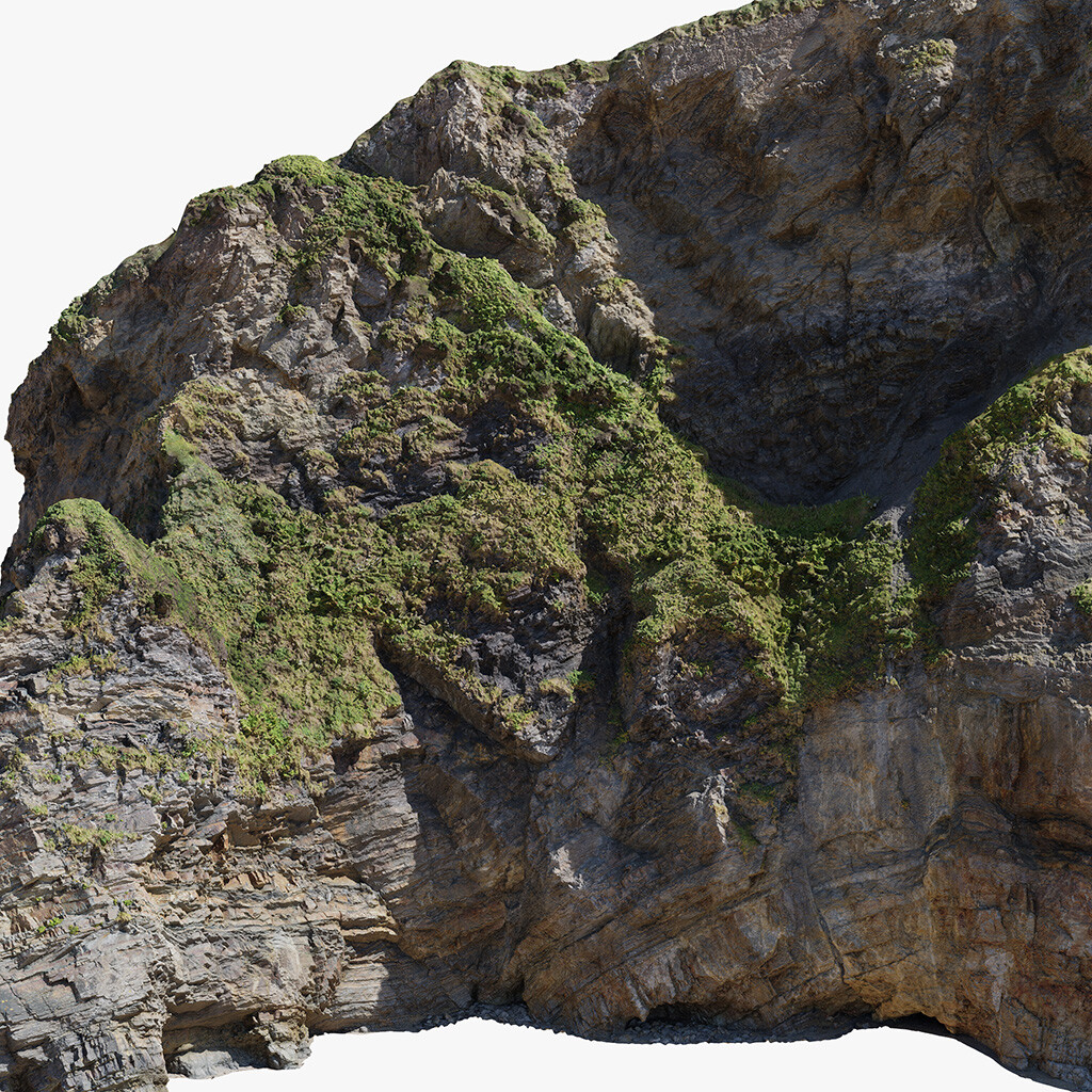 ArtStation - Large Coastal Cliff PBR Scan 02 & Highpoly | Game Assets