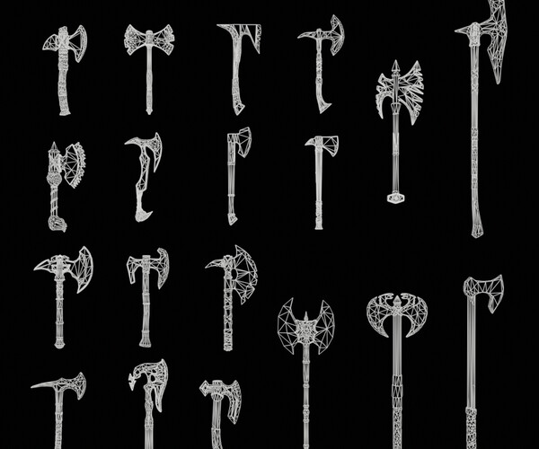 ArtStation - Axe collection-game assets | Game Assets