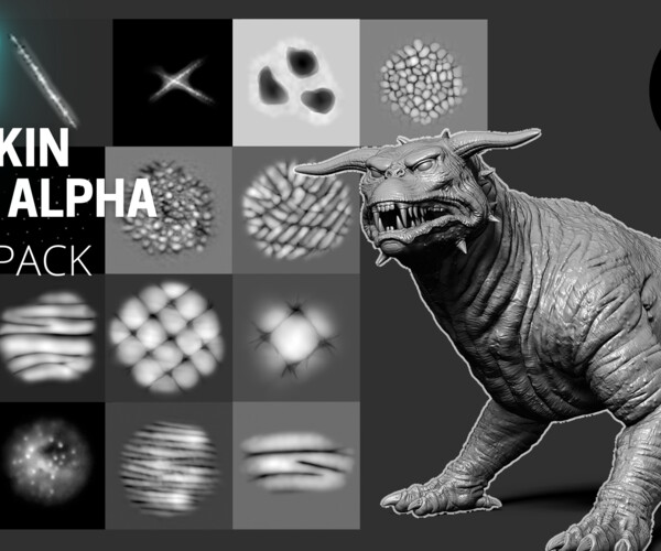 ArtStation - 18 Skin Alphas and VDM Brush - Custom made Alphas to use ...