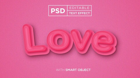 ArtStation - 3D Love. PSD fully editable text effect. Layer style PSD ...
