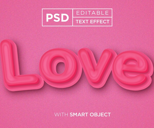 ArtStation - 3D Love. PSD fully editable text effect. Layer style PSD ...