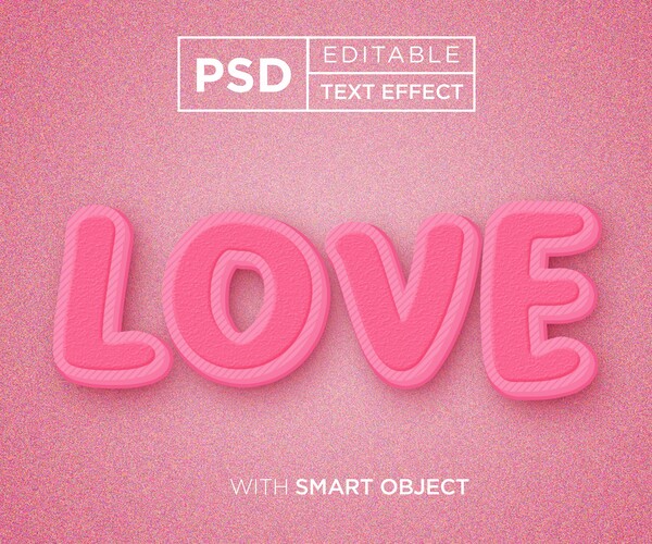 ArtStation - 3D Love. PSD fully editable text effect. Layer style PSD ...