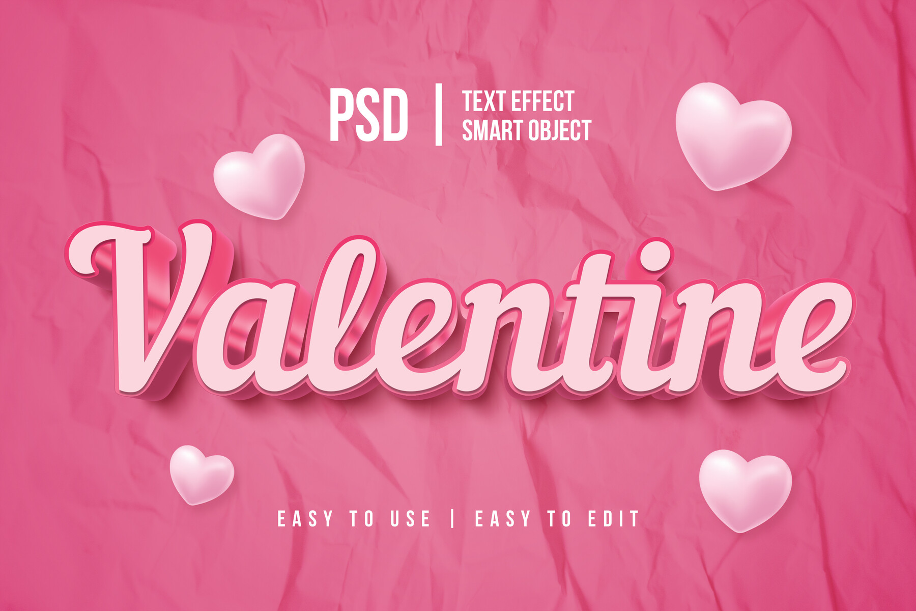 ArtStation - Valentine. PSD fully editable text effect. Layer style PSD ...