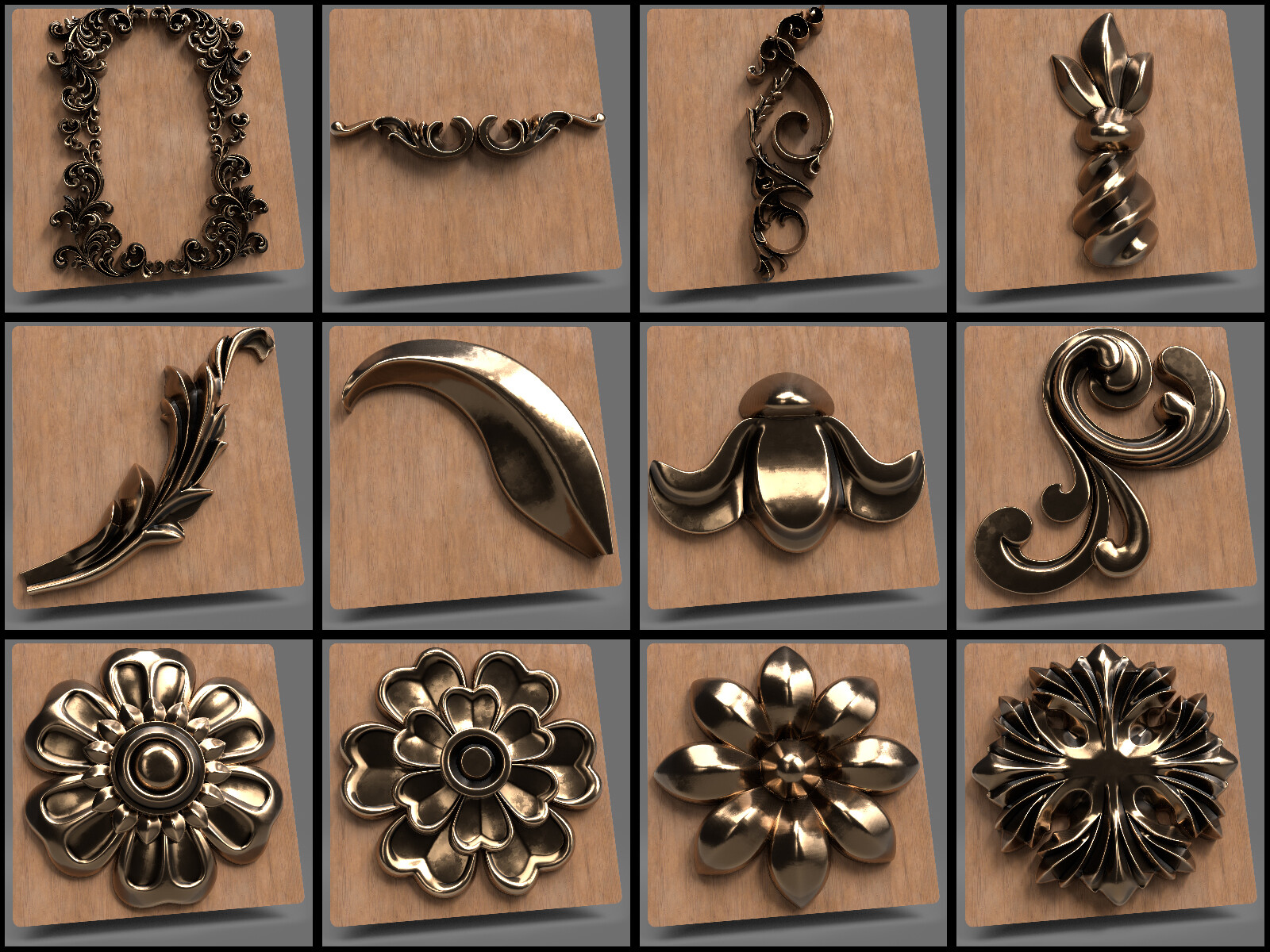 ArtStation - Baroque Ornaments Alphas Vol. 1 | Brushes