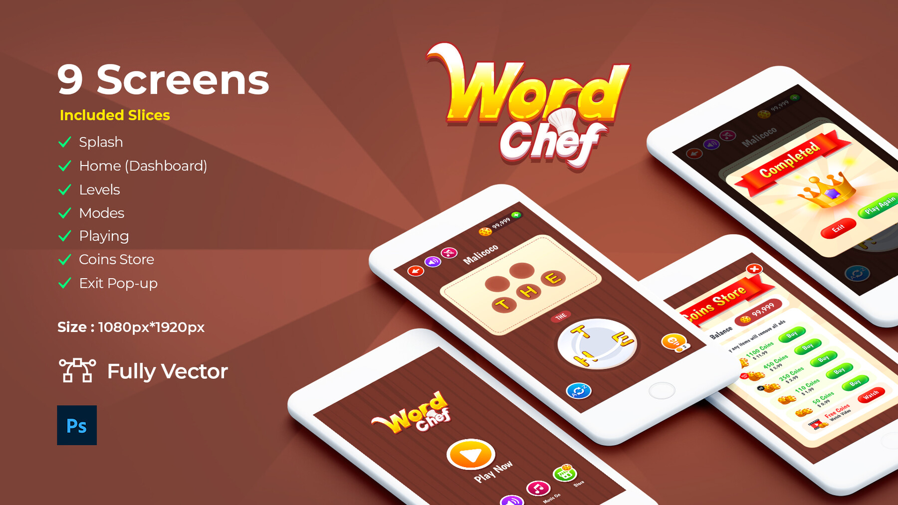 ArtStation - Word Chef - Game UI with Assets (Word Connect Puzzle ...