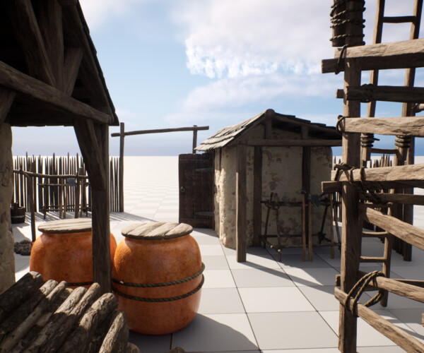 ArtStation - AoM Model Reforged Settlement Greek age 1 | Game Assets