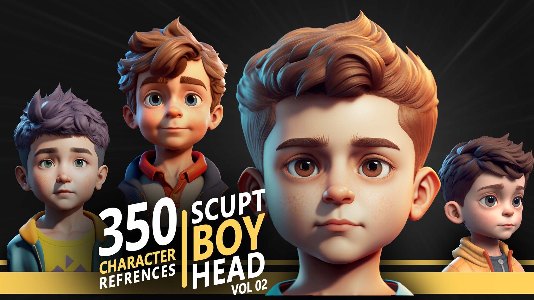 ArtStation - 350 Boy Head Sculpt - VOL 02 - Character references | Artworks