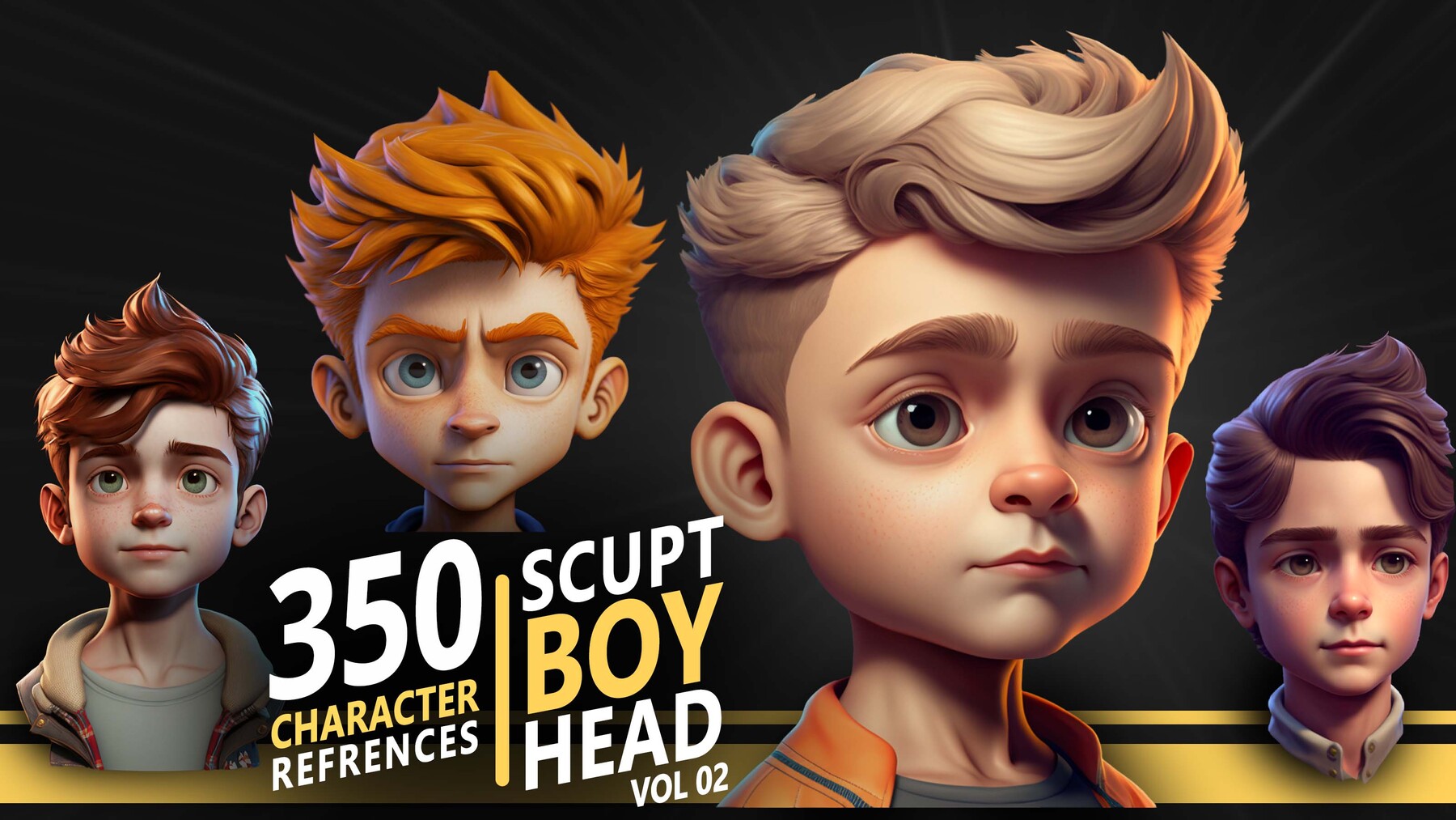 ArtStation - 350 Boy Head Sculpt - VOL 02 - Character references | Artworks